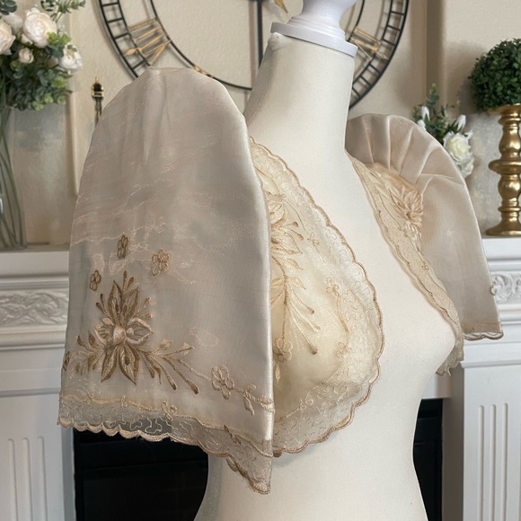 Dresses | Natural Beige Terno Sleeve Filipiniana Bolero | Poshmark